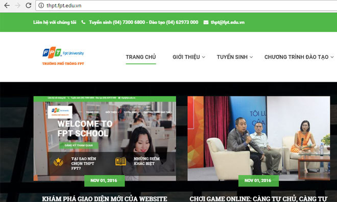 FPT School ra mắt website mới với giao diện tùy biến