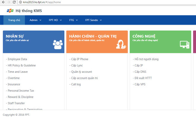 Văn phòng FPT quản lý công việc qua hệ thống callog
