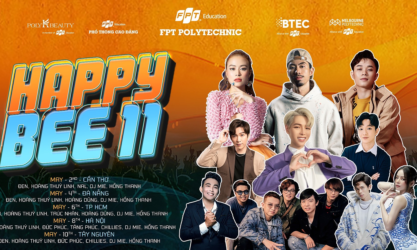 Rapper Đen cùng dàn sao cực đỉnh ‘đốt cháy’ Happy Bee 11 nhà FPT ...